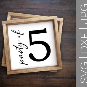 Party of Svg | Party of 5 Svg | Party of Five Svg | Family Number Sign ...