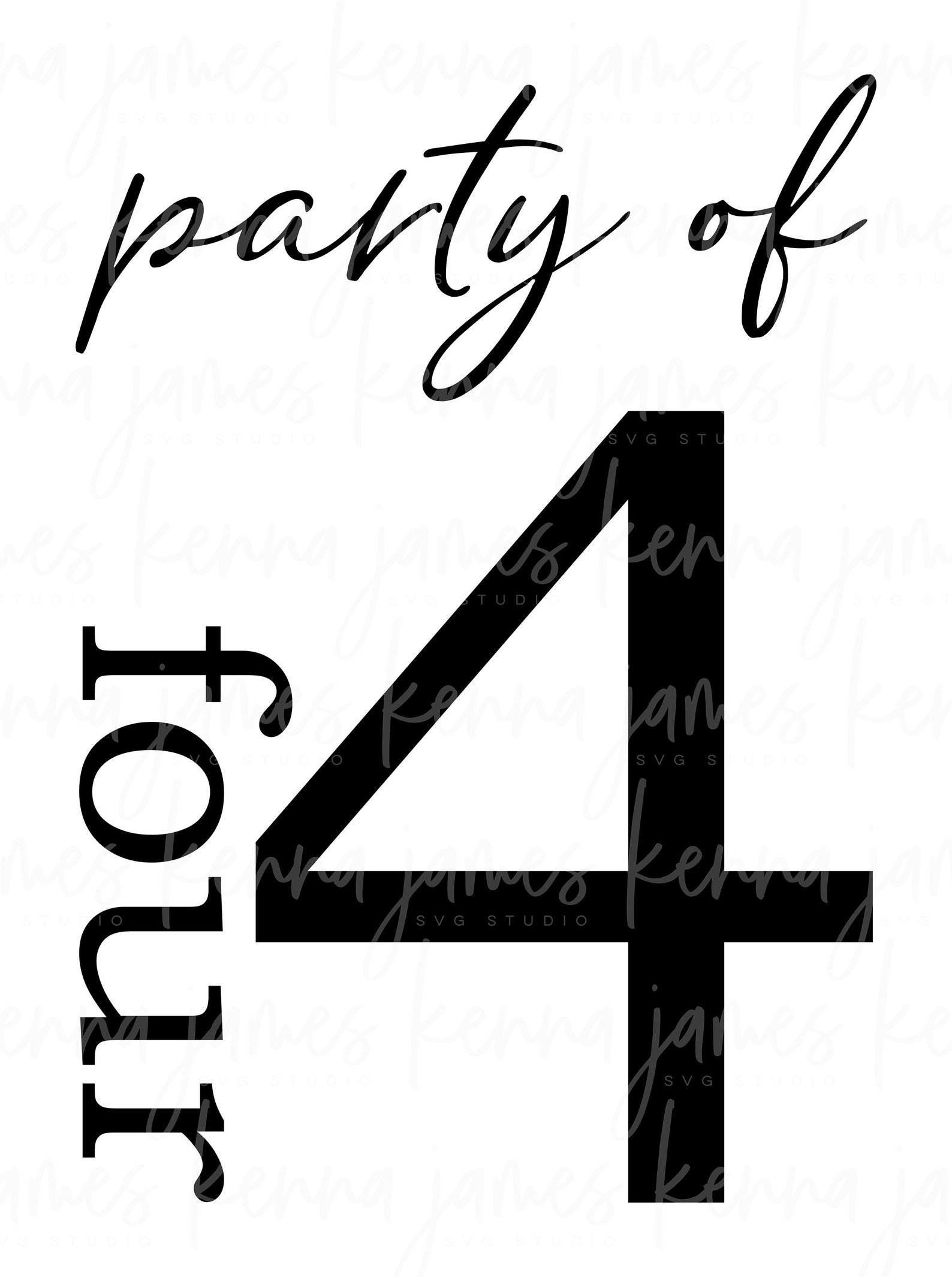 Party of Svg | Party of 4 Svg | Party of Four Svg | Family Number Sign ...
