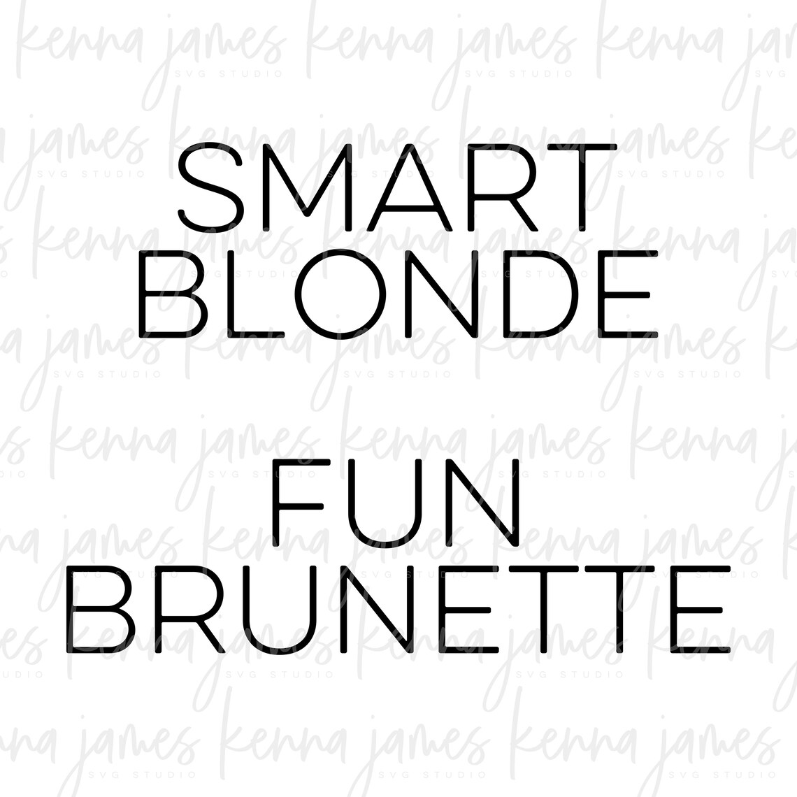 Set of 2 Smart Blonde Svg Fun Brunette Svg Blonde Svg | Etsy