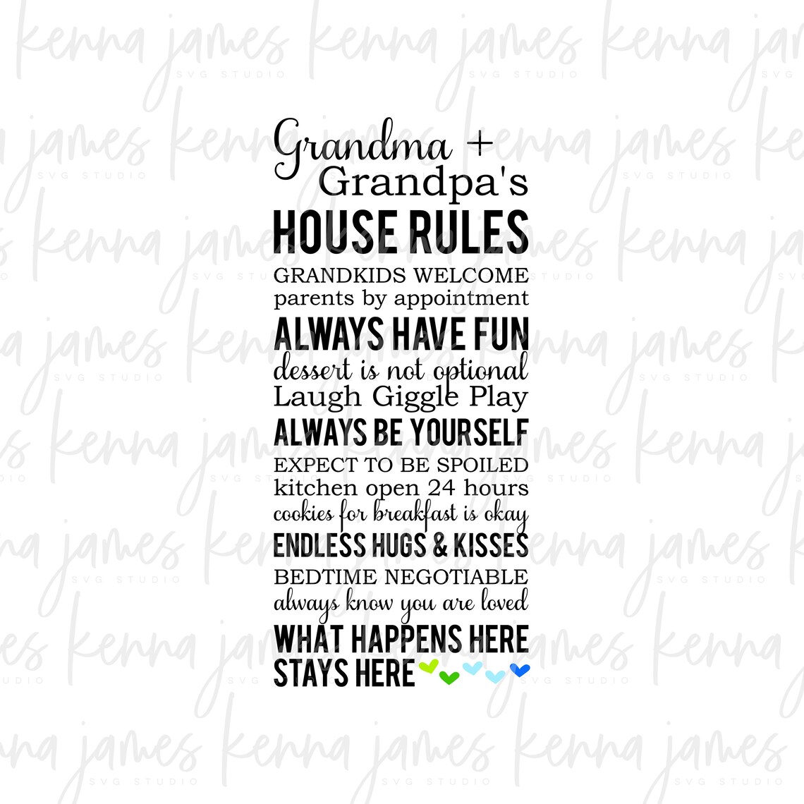 Grandma & Grandpa's House Rules Svg Grandparents Svg | Etsy