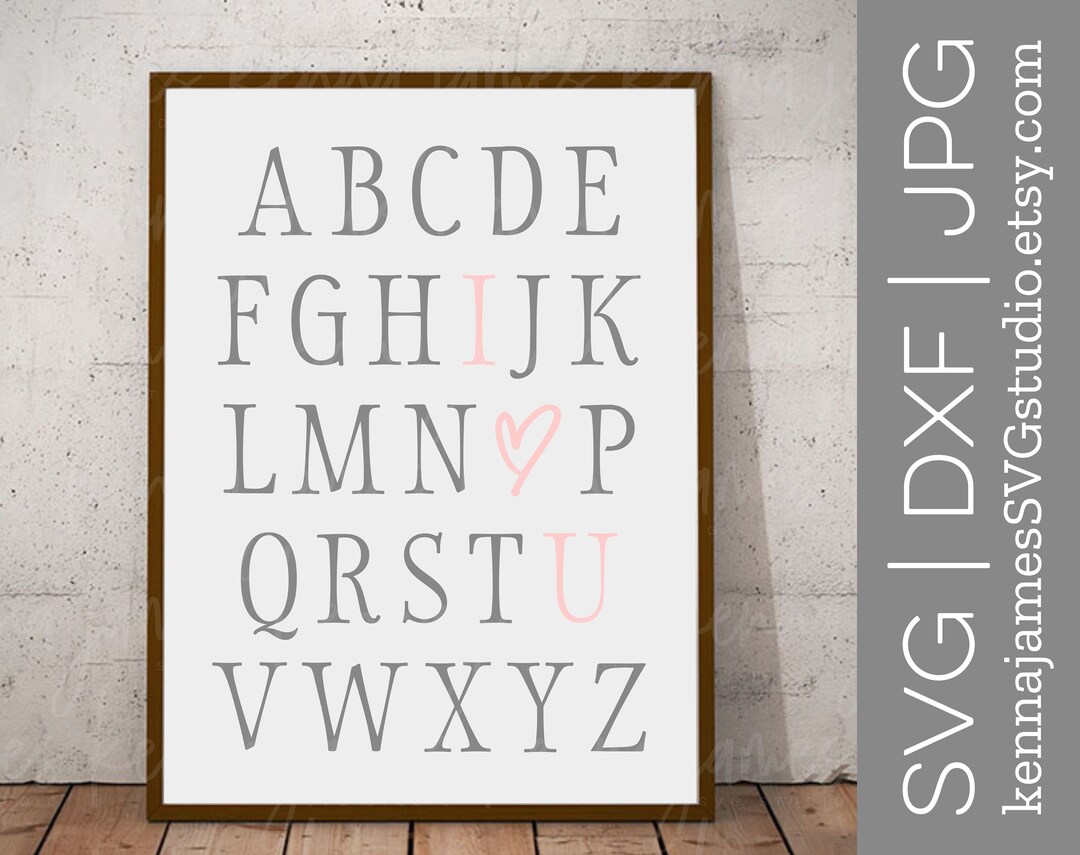 Set of 2 | ABC I Love You Svg | Alphabet I Love You Svg | ABC I Heart U ...