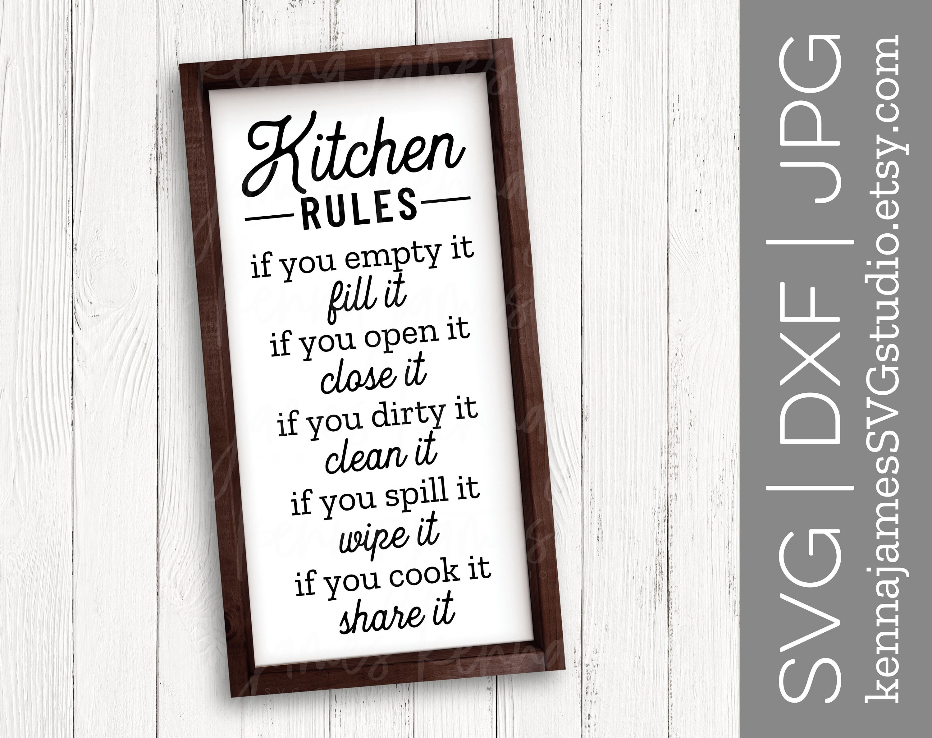 Kitchen Rules Svg Mom's Rules Svg Kitchen Svg - Etsy UK