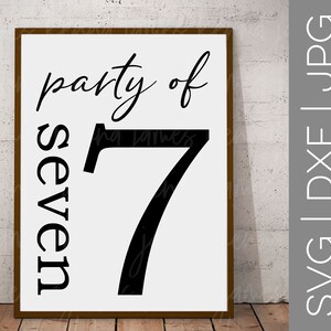 Party of Svg | Party of 7 Svg | Party of Seven Svg | Family Number Sign ...