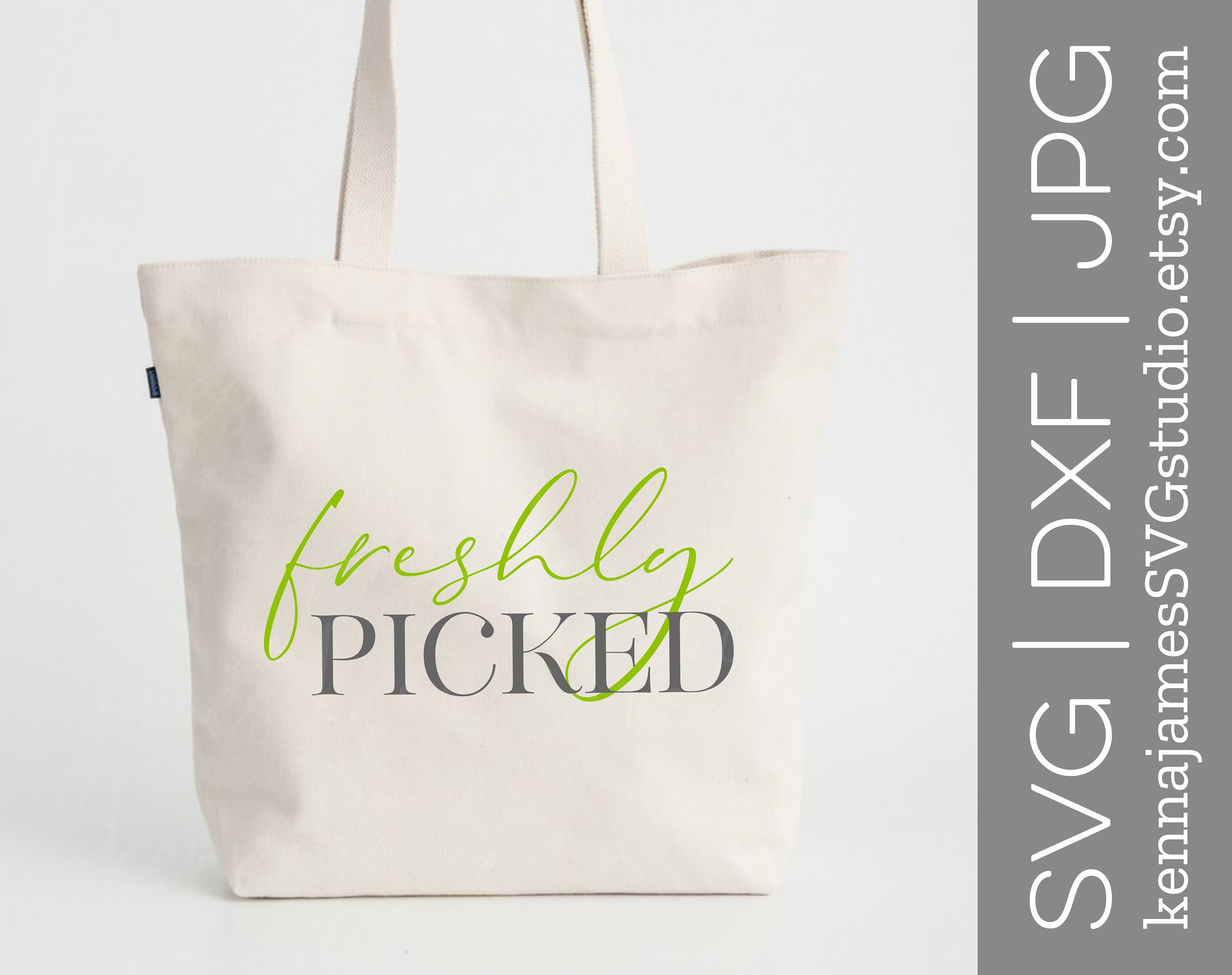 Freshly Picked svg Farmers Market svg Tote svg Tote Bag | Etsy