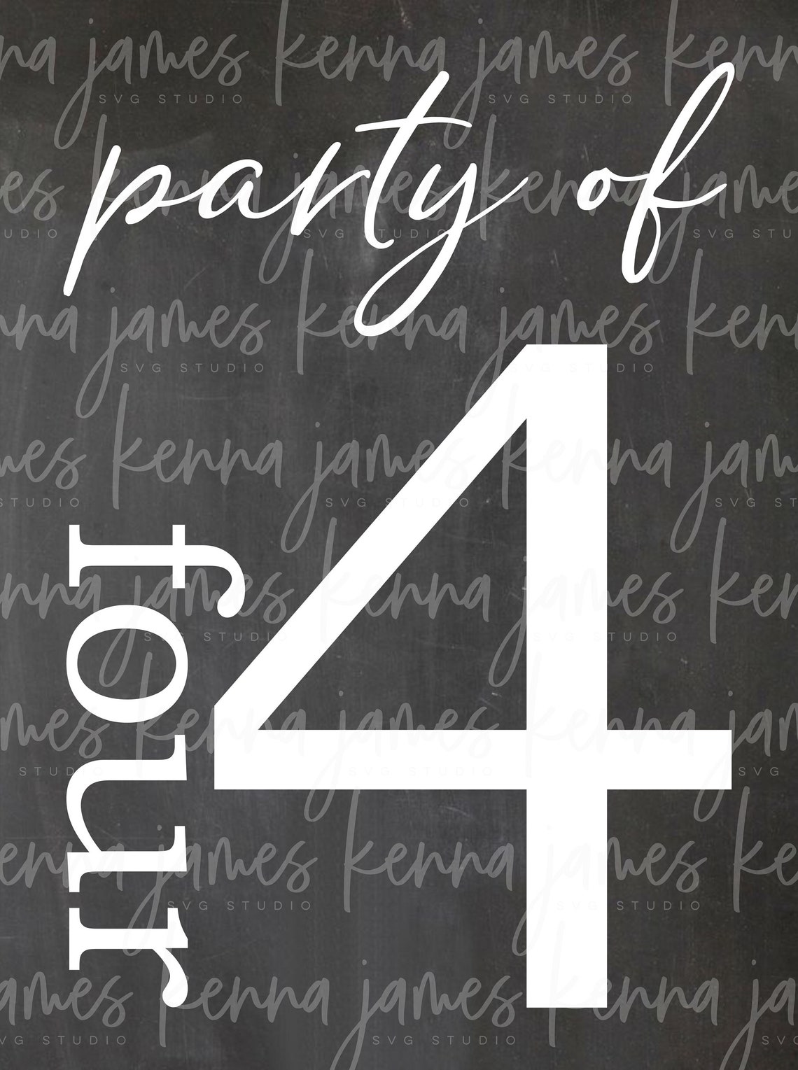 Party of Svg | Party of 4 Svg | Party of Four Svg | Family Number Sign ...