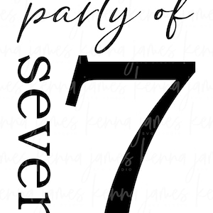 Party of Svg | Party of 7 Svg | Party of Seven Svg | Family Number Sign ...