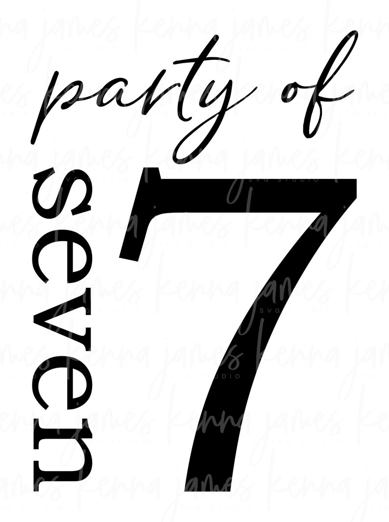Party Of svg Party Of 7 svg Party Of Seven svg Family | Etsy