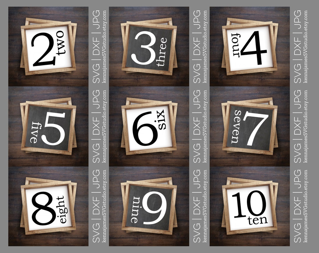 Set of 9 Party of Svg | Family Number Sign Svg | Family Svg | Farmhouse ...