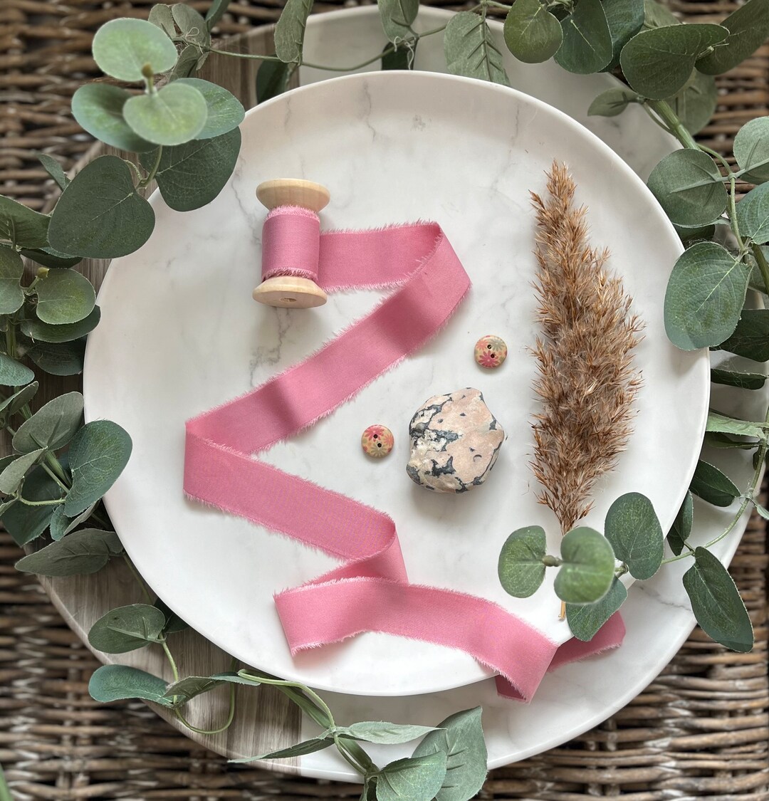 Berry Pink Organic Bamboo Silk Ribbons, Vegan Pink Ribbon,naturally ...