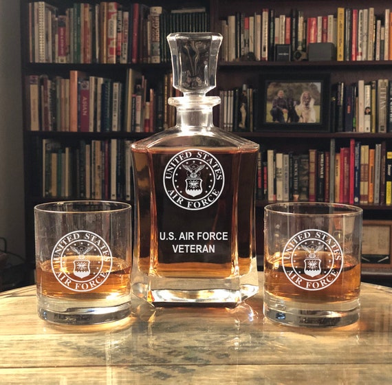 Personalized US Air Force Master Sergeant Whiskey Decanter Set, USAF ...