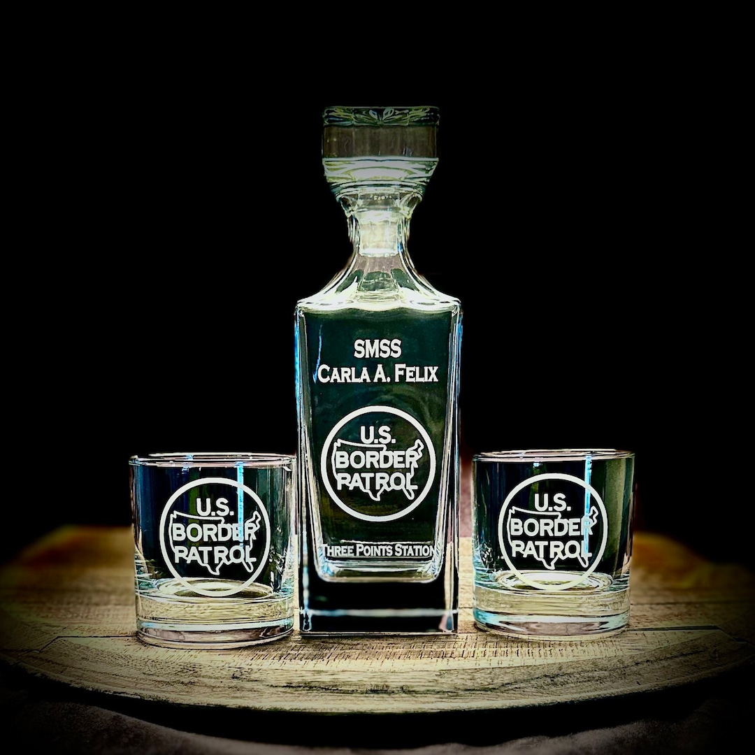 US Border Patrol Agent Badge - Personalized Whiskey Decanter, US ...