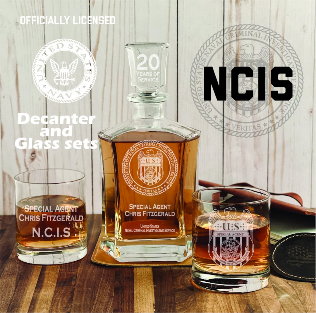 NCIS Whiskey Decanter Gift Set Naval Criminal Investigative Service ...