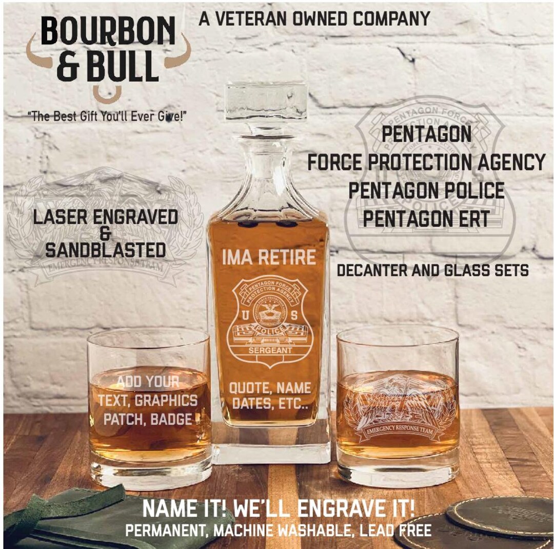 Pentagon Force Protection Agency Badge Whiskey Decanter Gift Set ...