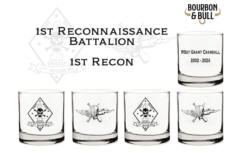 Personalized 1st Recon Bn Whiskey Glasses – Marine Corps Retirement ...