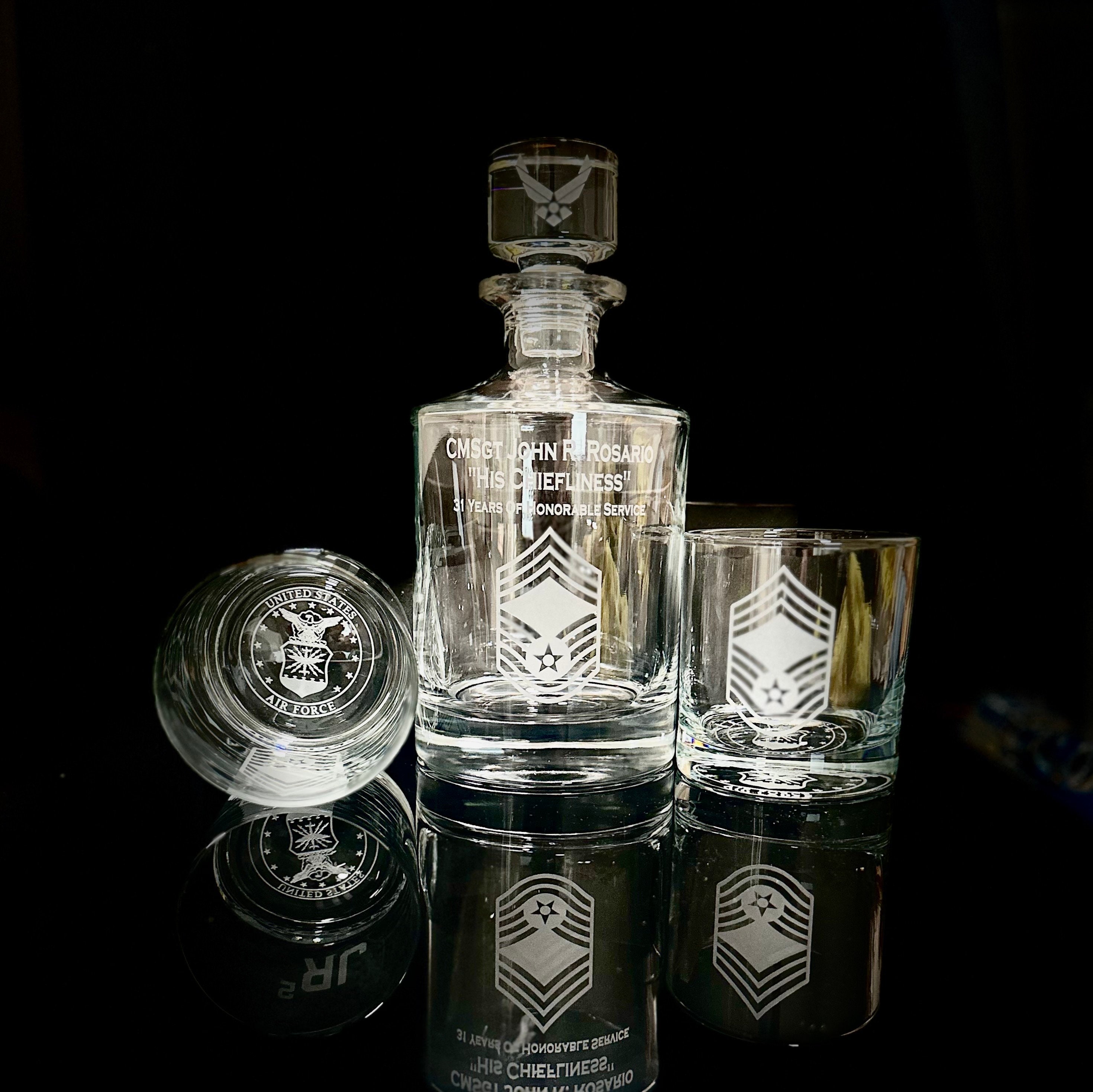 Military Whiskey Decanter Set Personalized - Custom Engraved Army Navy ...