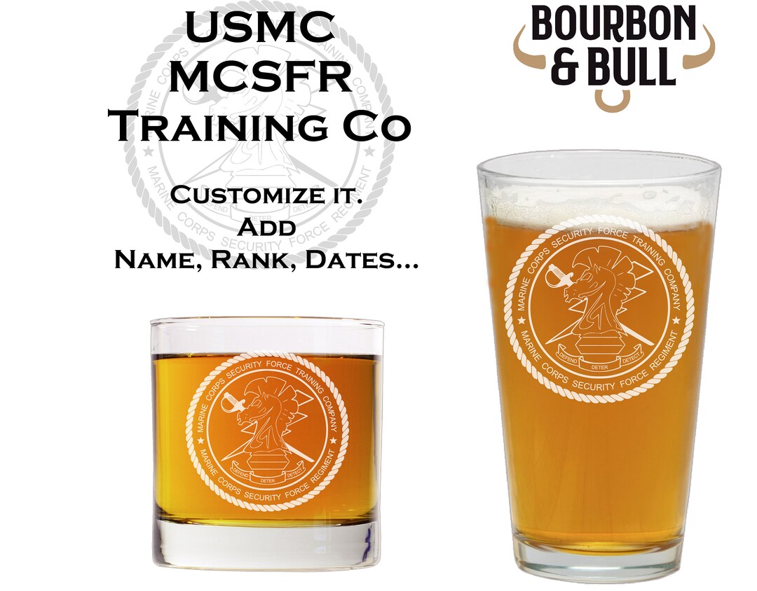 USMC MCSFR Training Company Whiskey Glass Gift Set, Birthday Gift, End ...