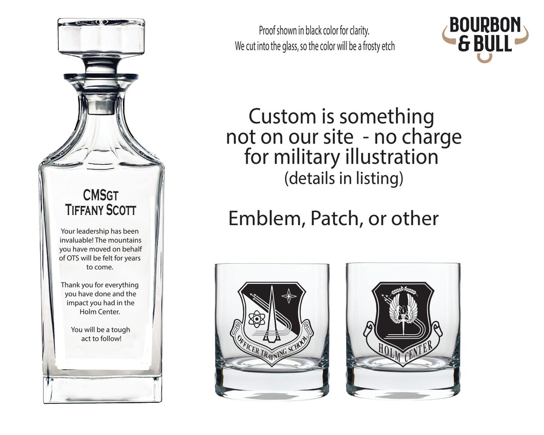 Custom USAF Decanter Set, Custom Whiskey Decanter Set, Personalized ...