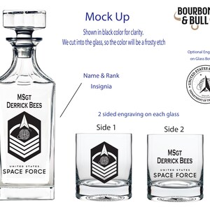 Personalized US Space Force "sergeants" Whiskey Decanter Set, USSF ...