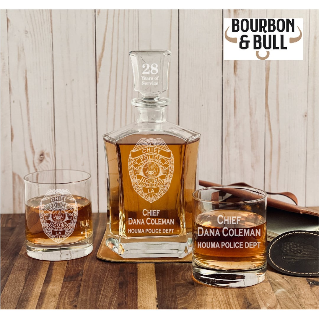 Personalized Houma PD Badge Whiskey Decanter – Custom Police Officer ...