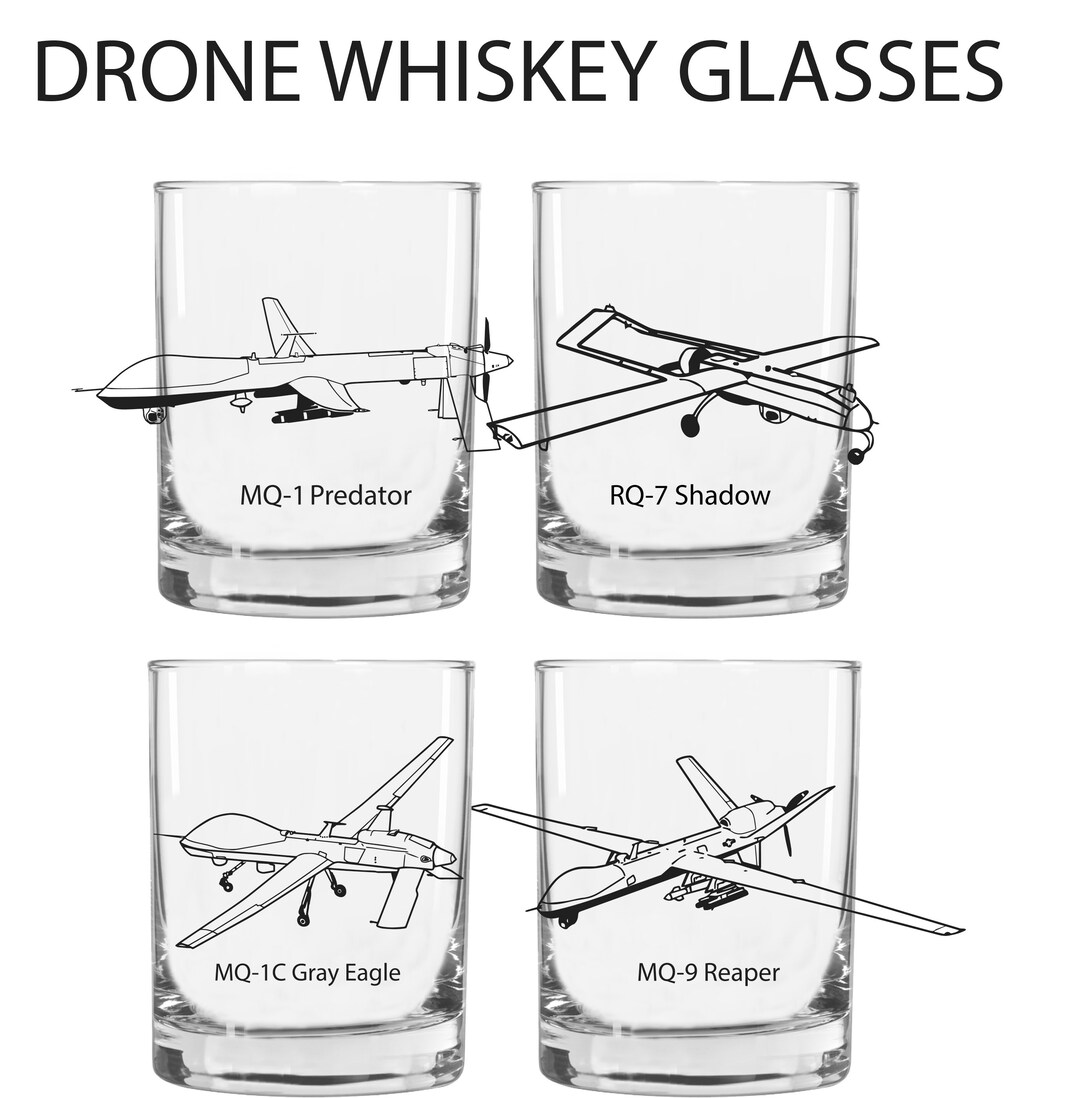 UAV Whiskey Glass Set of 4 Personalized, Drones, Drone Pilot Gift, the ...
