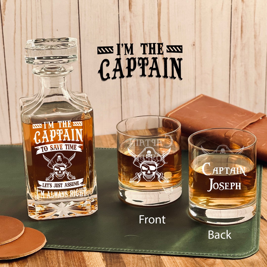 Personalized Pirate Captain Decanter Set, Beach House Gift - Etsy
