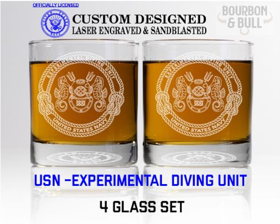 Personalized US Navy Experimental Diving Unit Whiskey Glass Set – USN ...