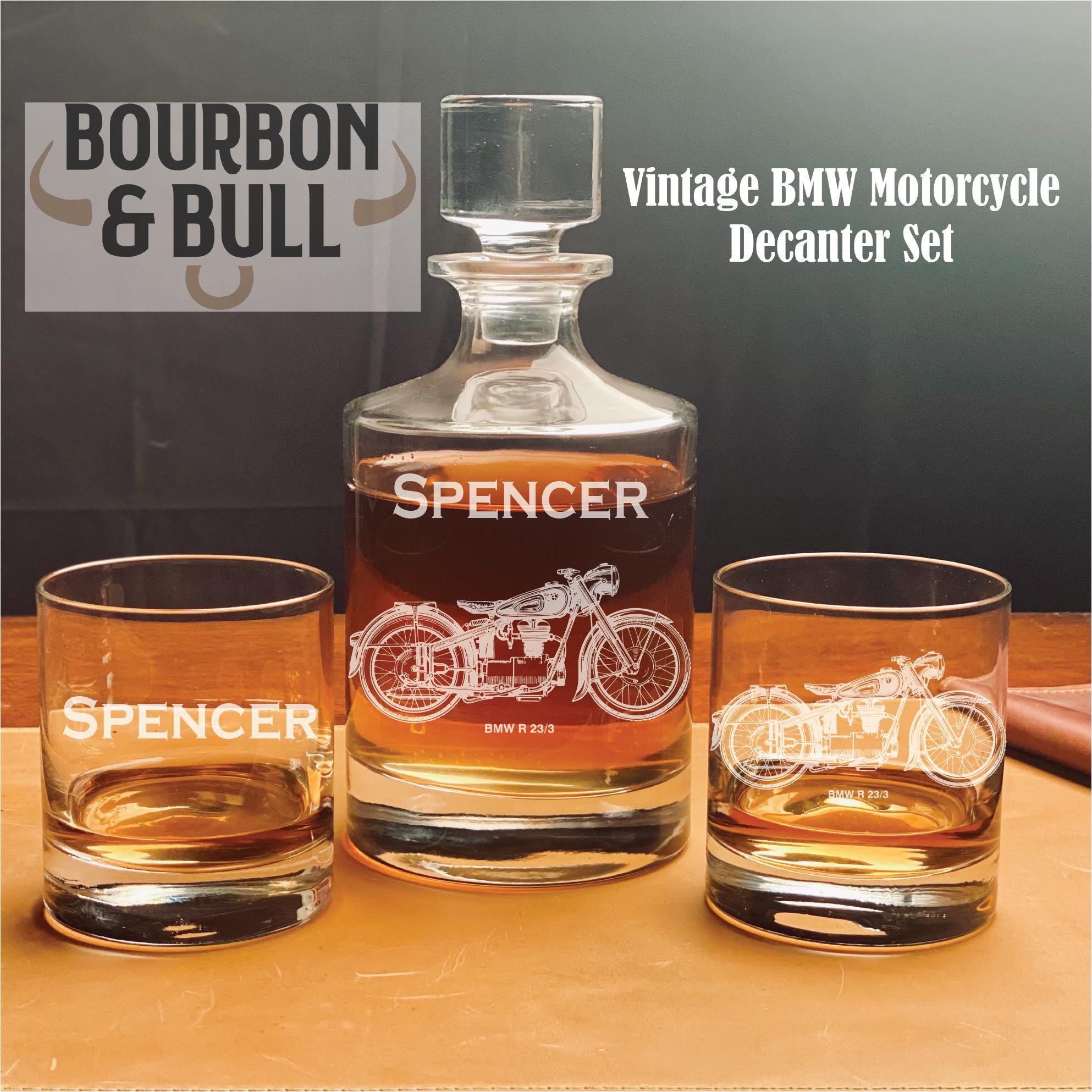 Personalized Motorcycle Whiskey Decanter Set - Ver 7.0 - Motorcycle ...