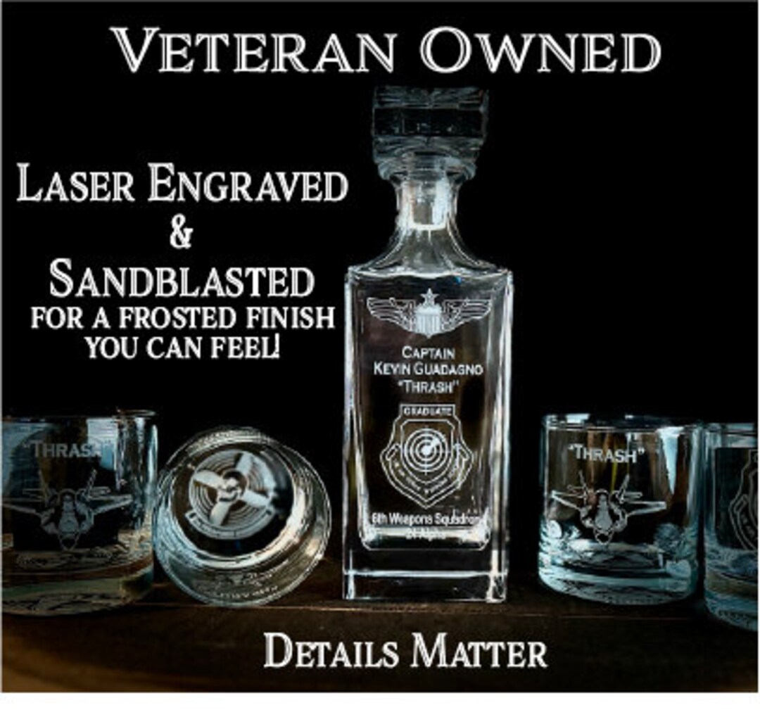 Navy HSM-75 Wolf Pack Whiskey Decanter Set, USN Squadron Gift, Military ...