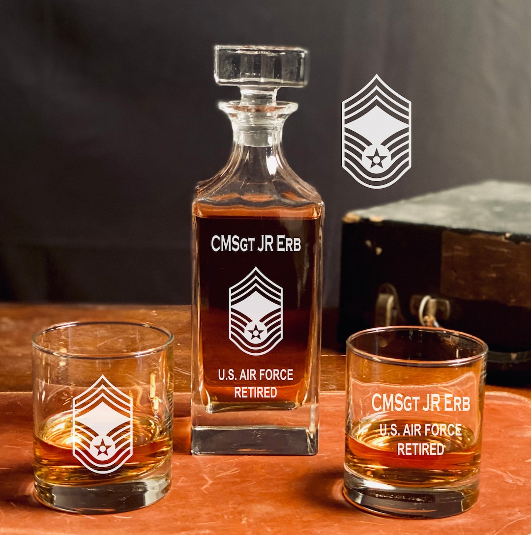 Personalized Chief Master Sergeant Whiskey Decanter Gift Set - Cmsgt ...