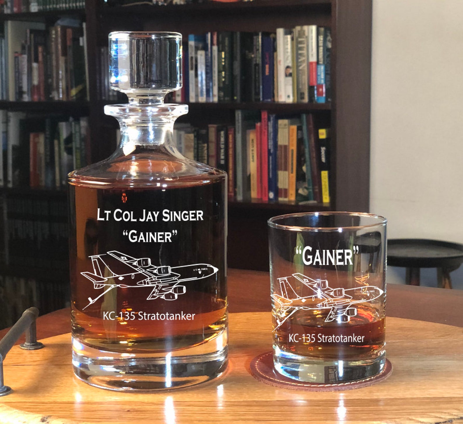 Personalized KC-135 Whiskey Decanter Set, Air Force Gift, Pilot Gift ...