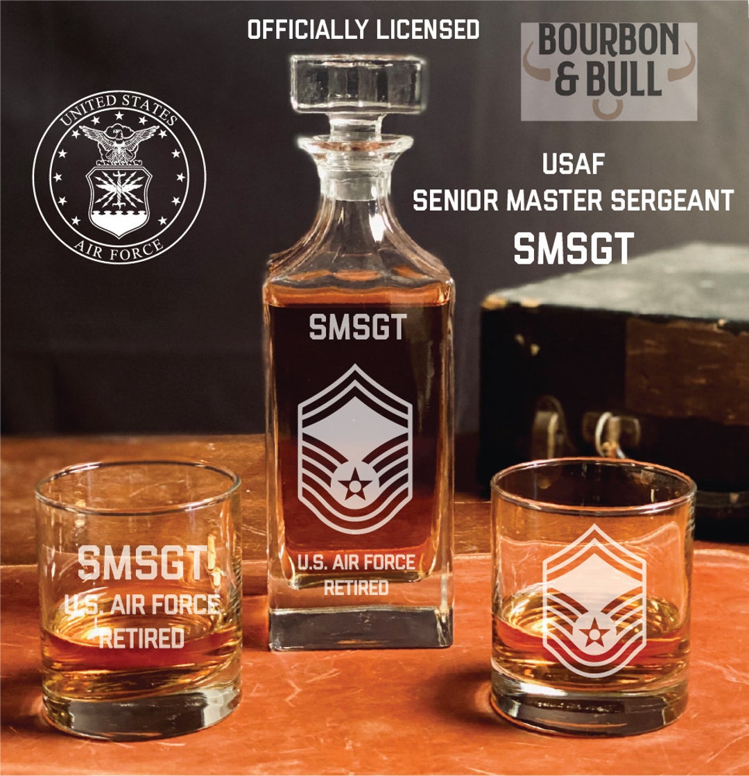 Personalized Senior Master Sergeant Whiskey Decanter Set, Gift for ...