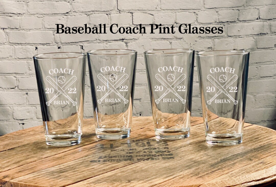 Baseball Coach Pint Glasses, Baseball Gift, Gift for Baseball Coach ...
