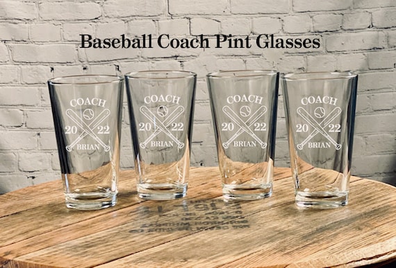 Baseball Coach Pint Glasses Baseball Gift Gift for Baseball | Etsy