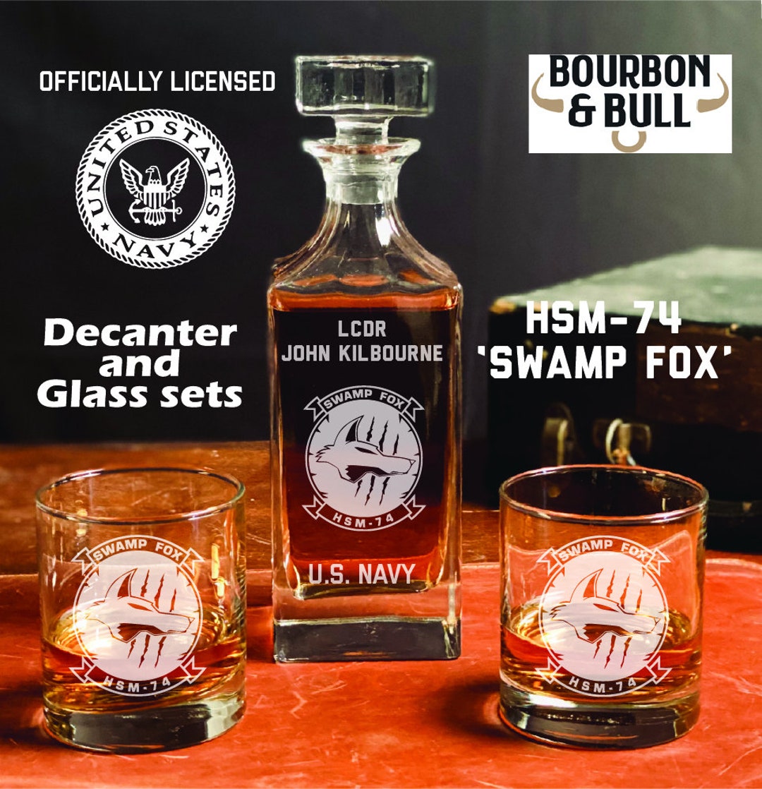 HSM-74 Swamp Foxes Whiskey Decanter Set, Personalized US Navy Gift - Etsy