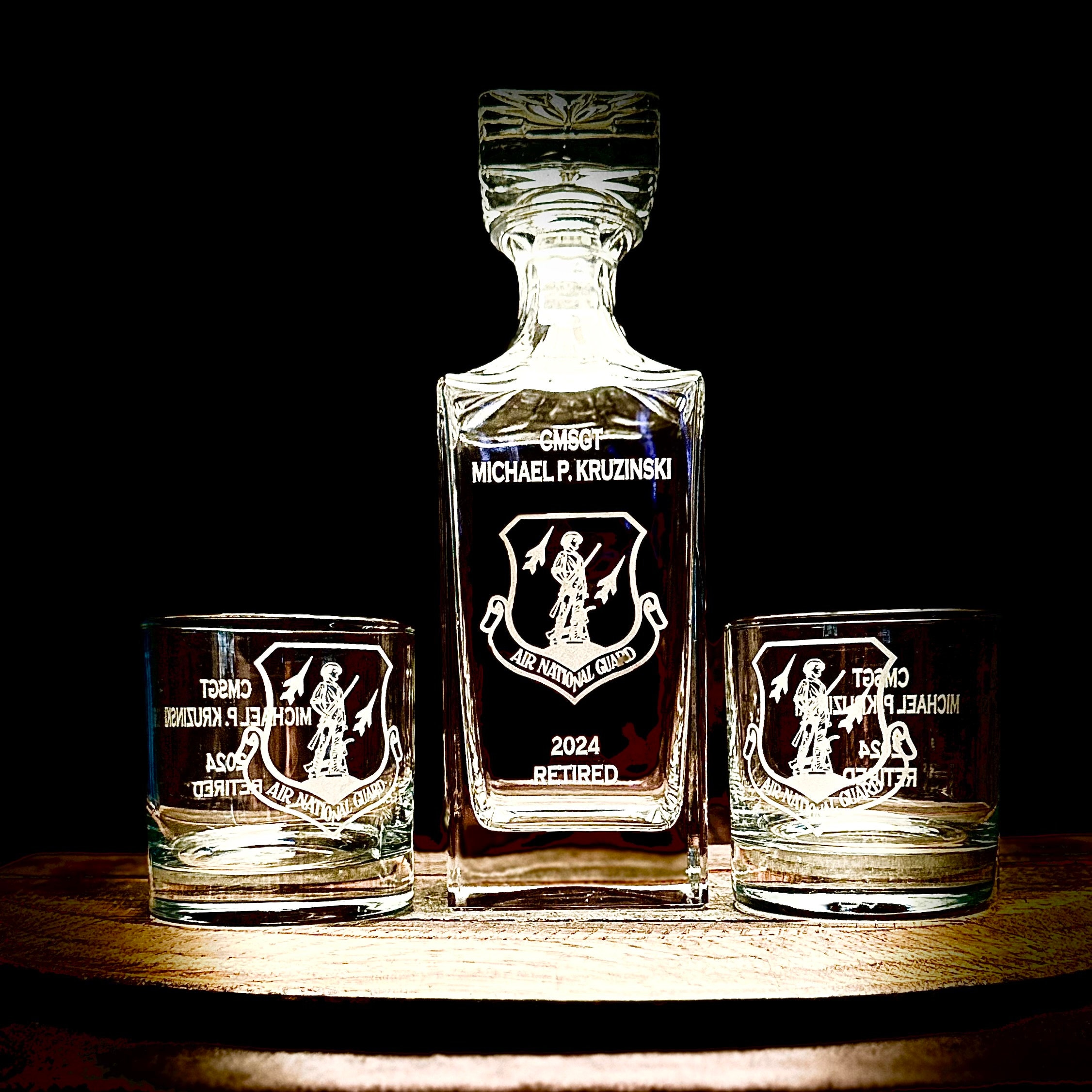 Custom USAF Decanter Set, Custom Whiskey Decanter Set, Personalized ...