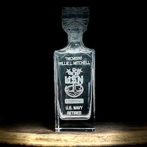 Personalized Navy Chief Whiskey Decanter Set – Engraved Promotion Gift ...