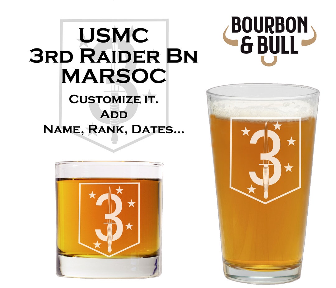3rd Raider Bn MARSOC Whiskey Glass Set – US Marine Corps Gift - Etsy
