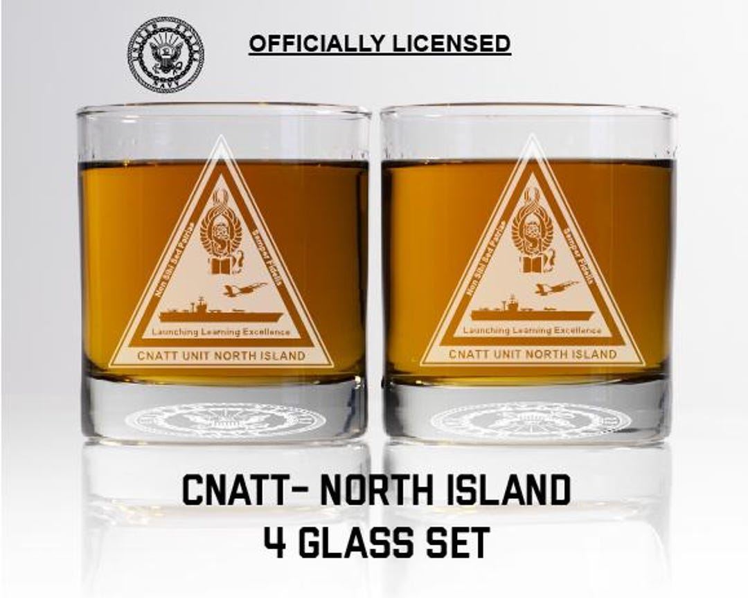 Personalized CNATT North Island Whiskey Glass Set – Navy Retirement ...