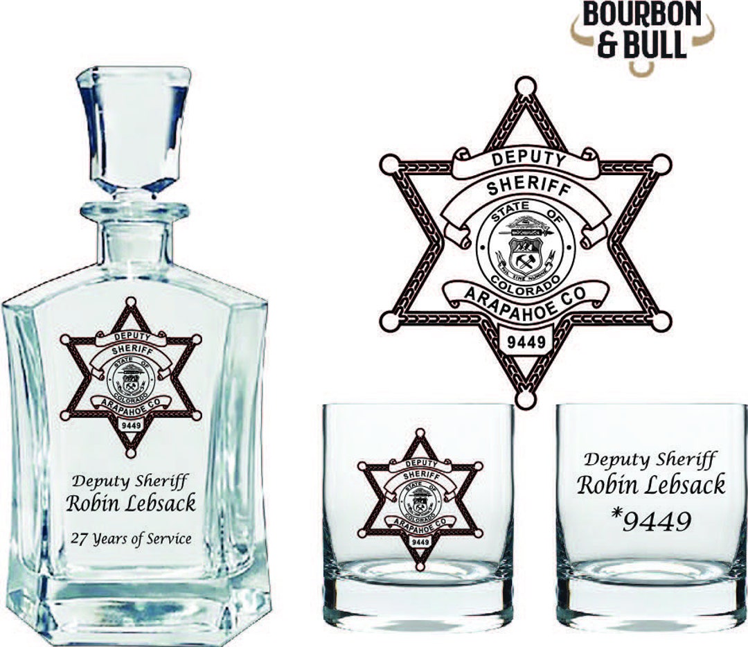 Arapahoe County Sheriff’s Department Whiskey Decanter Gift Set, Deputy ...