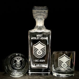 Personalized Command Chief Master Sergeant Whiskey Decanter Gift Set ...