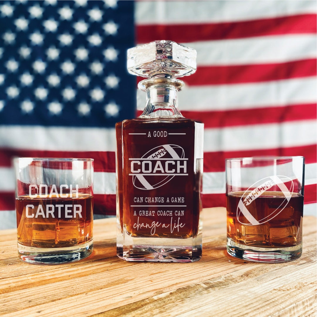 Personalized Football Coach Whiskey Decanter Gift Set - Etsy