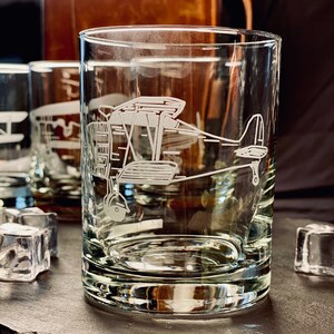Whimsical Aviation Whiskey Glasses, Airplane Glass, Gift for Pilot ...