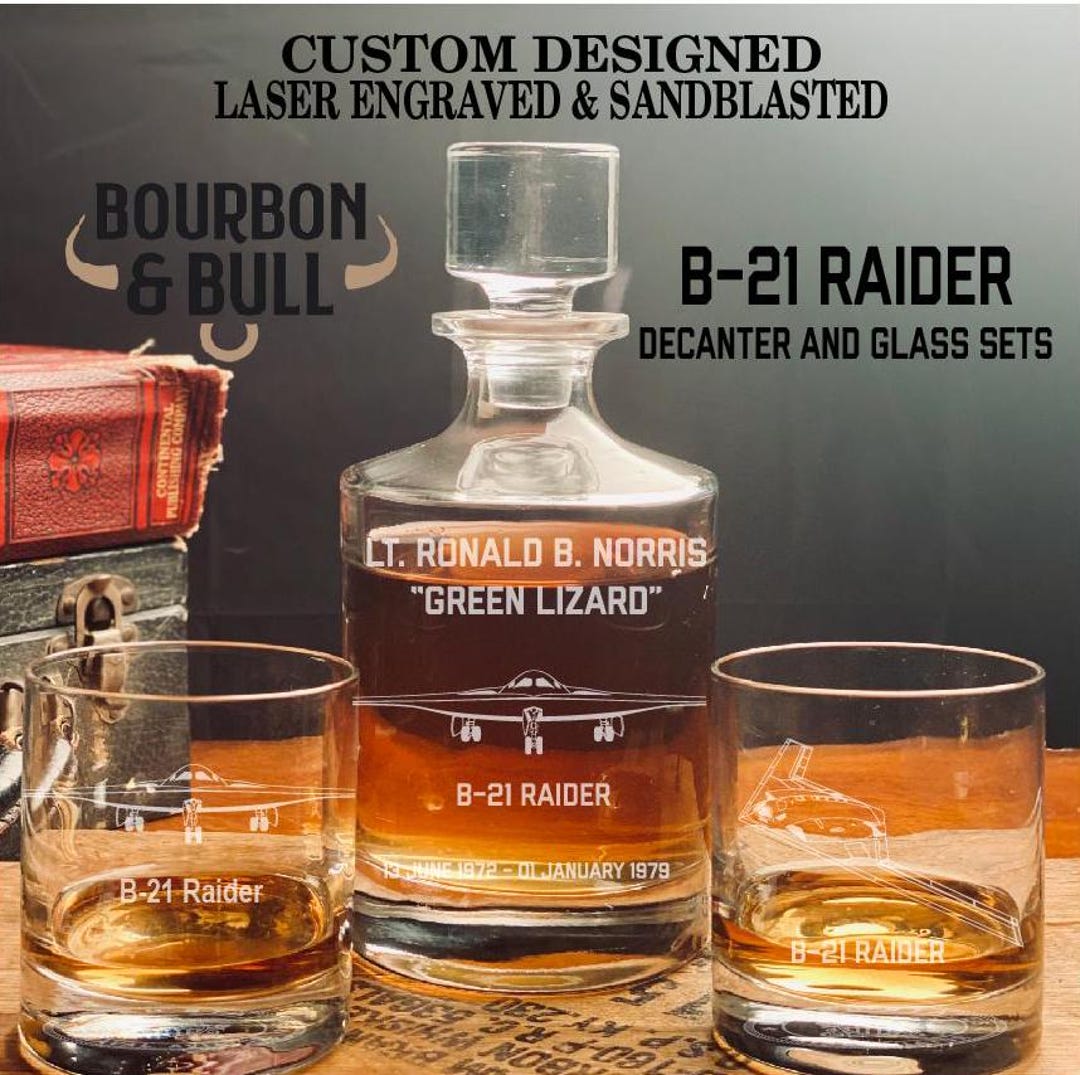 B-21 Raider Whiskey Decanter Set – Custom Air Force Pilot Gift - Etsy