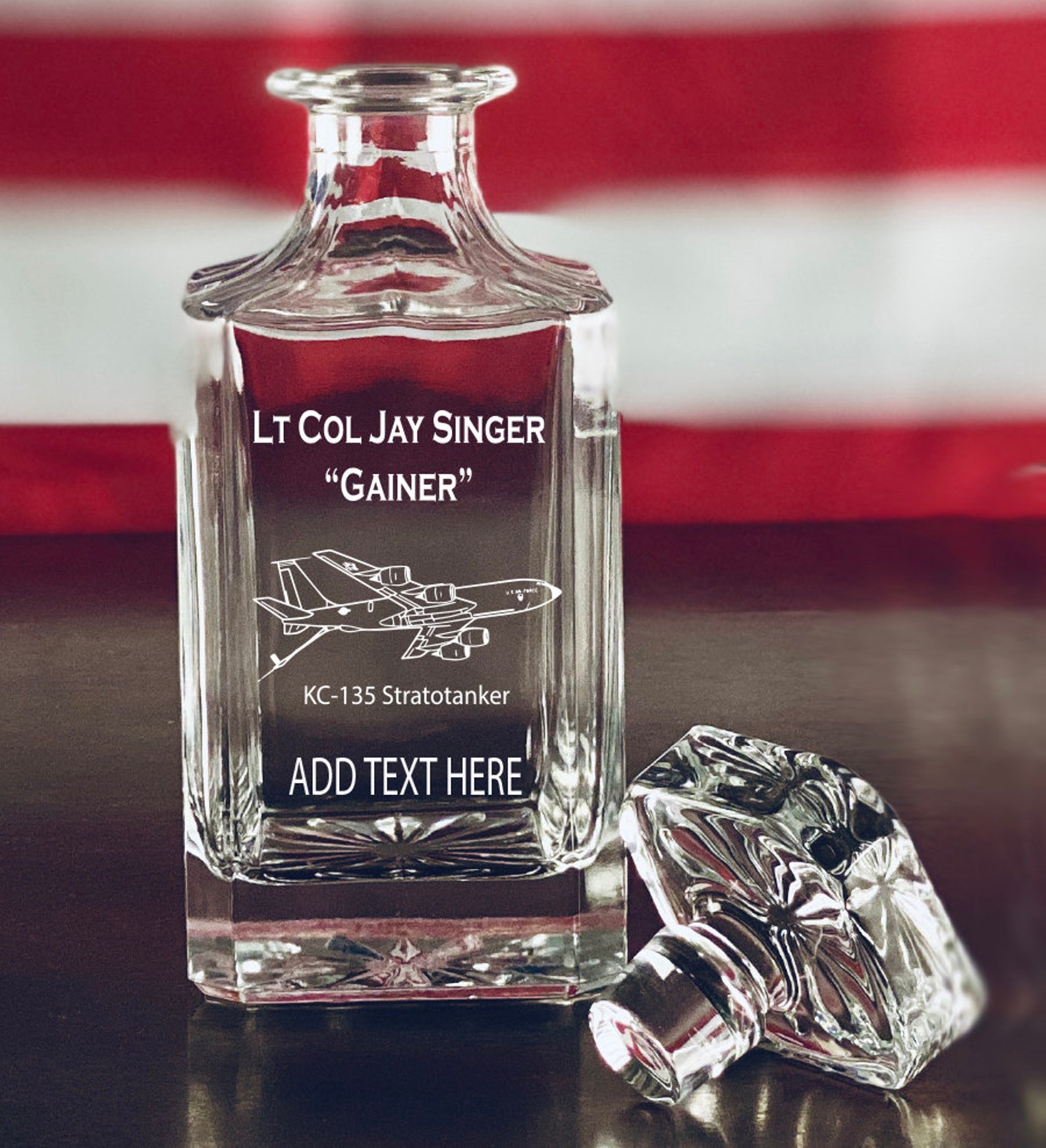 Personalized KC-135 Whiskey Decanter Set Air Force Gift | Etsy