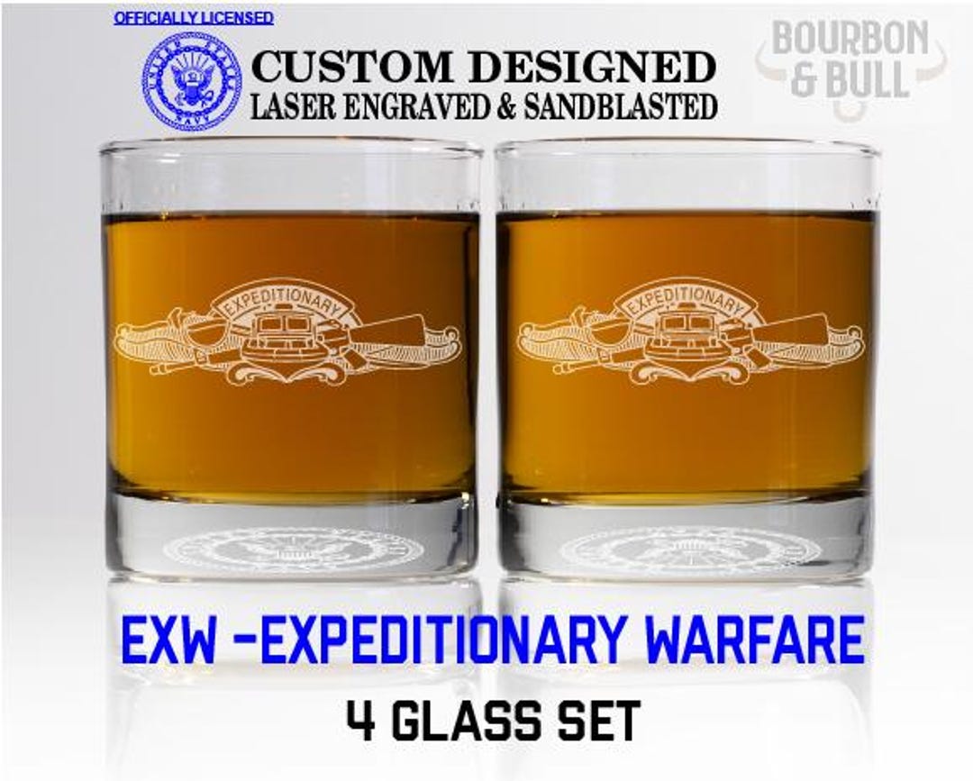 Engraved EXW US Navy Whiskey Glass Set – Expeditionary Warfare Gift - Etsy
