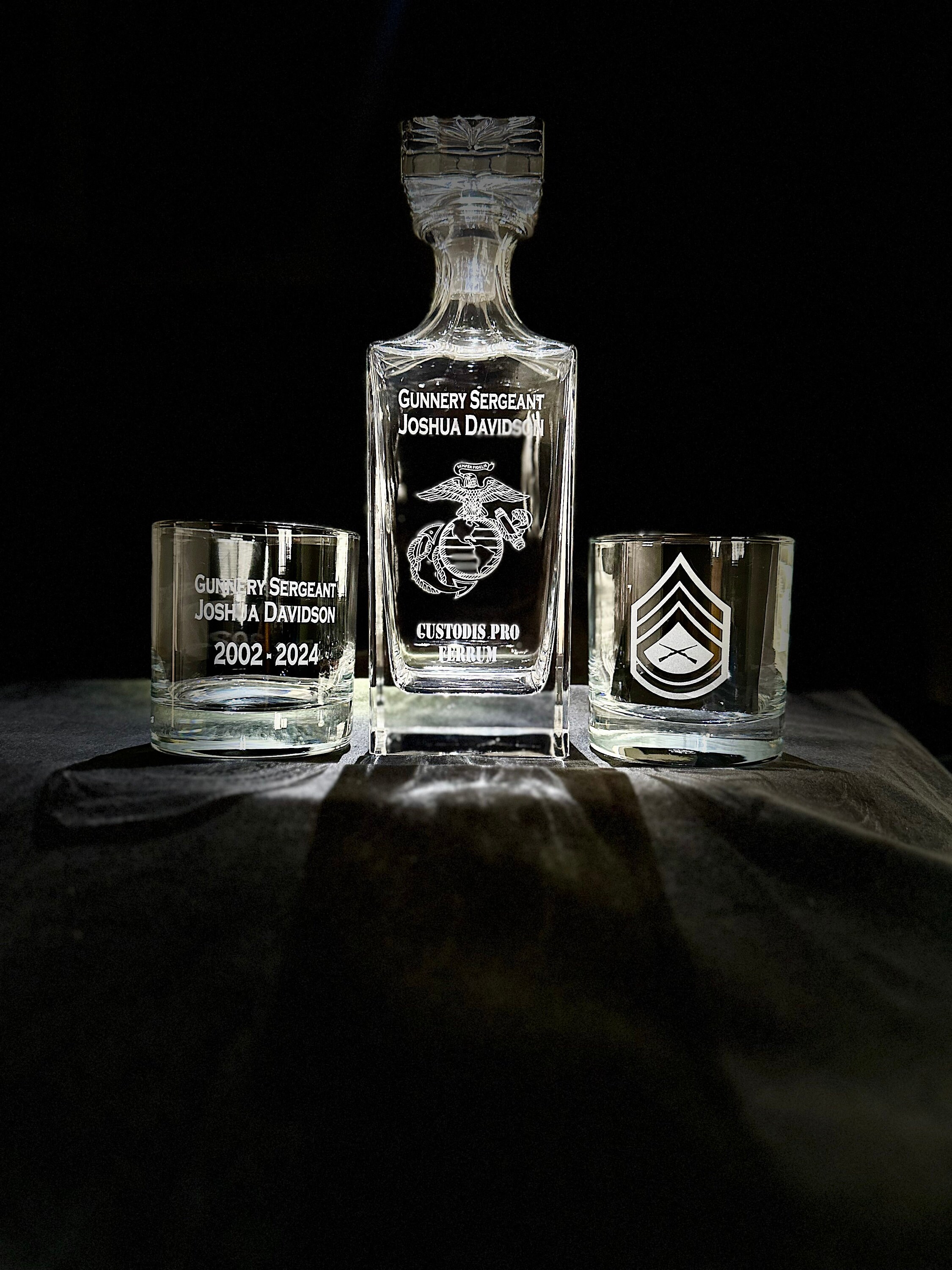 Marine Corps Whiskey Glasses - Set of 2 With Bottom Engravings ...