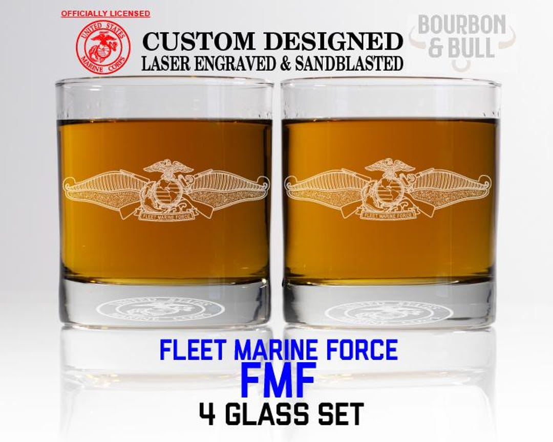 Personalized Navy Fleet Marine Force (FMF) Whiskey Glass Set - USN ...