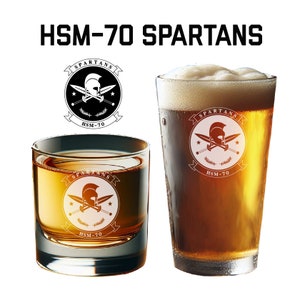 Navy HSM-70 Spartans Whiskey Decanter Set, USN Squadron Gift, Military ...