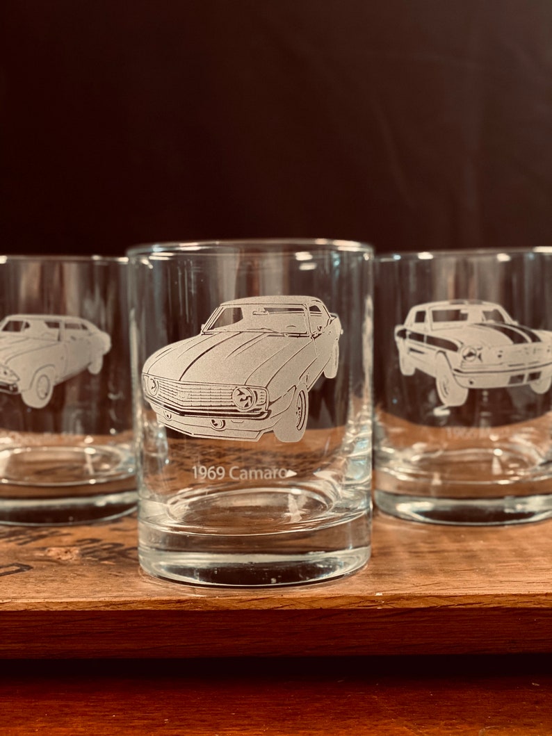 Muscle Car Engraved Glassware Muscle Car Gift Father's - Etsy