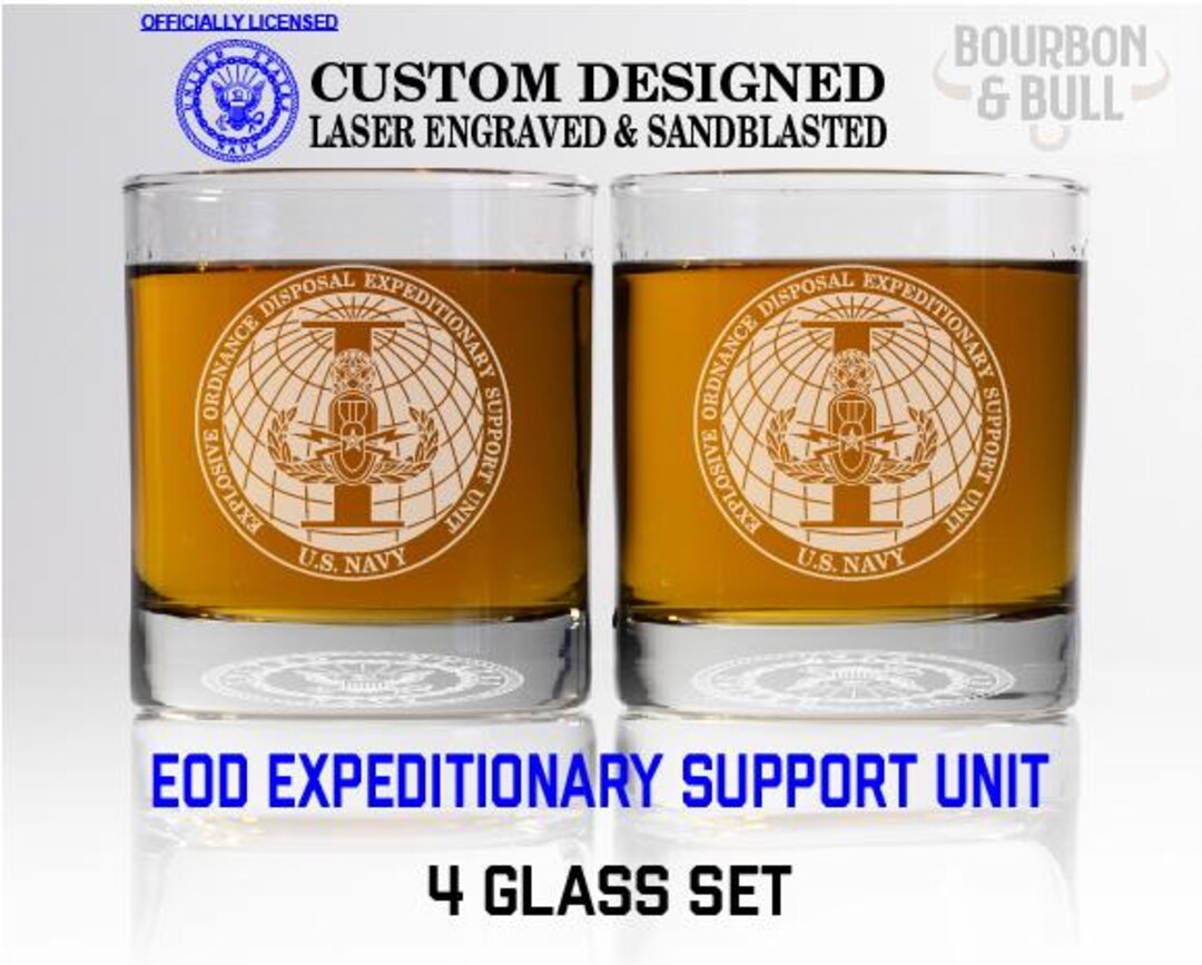 Personalized EOD Expeditionary Support Unit Whiskey Glass Set - US Navy ...